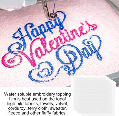 China Wash Away Embroidery Stabilizer Water Soluble Embroidery Topping Film Transparent Water Soluble Stabilizer for sale
