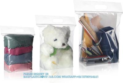 China Verpakkingszakken met rits Plastic rits zakken transparante rits Plastic zakken uitbreidbare bodem zak met draaghandvat Te koop