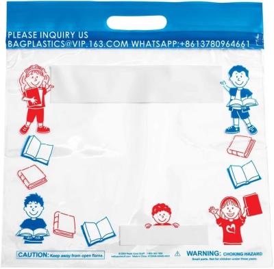 China Press And Seal opslagzakken, metalen glijtassen, metalen zakjes extra groot dik plastic, klaslokaal boekenzakken voor kinderen Te koop