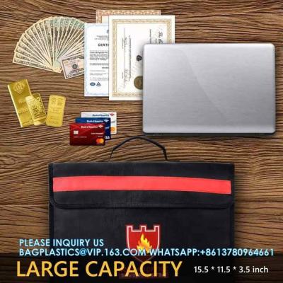 China Large Size Fireproof Document Bag Non-Itchy Silicone Coated Fiberglass Waterproof Document Holder With Shoulder Strap for sale