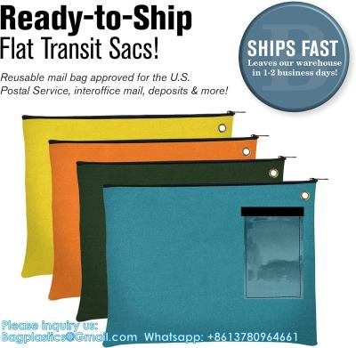 China Teal | Transit Bag | Large Zipper Bag With Grommet | Use With Padlock Or Zip Tie For Security | Interoffice Mail Bag for sale