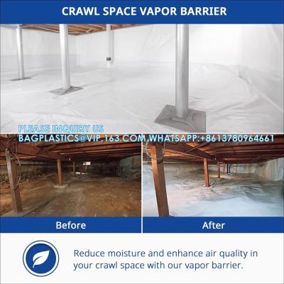 China Crawl Space Vapor Barrier - 10 Mil (10' X 50'), Thick Plastic Sheeting, Drop Cloth Moisture Barrier Covering Te koop
