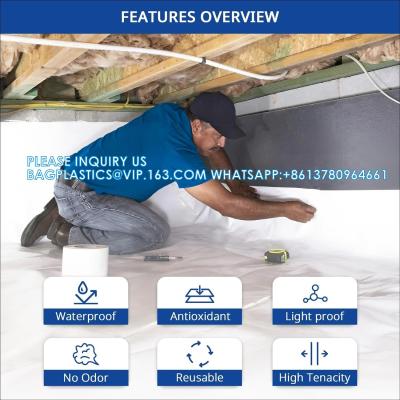 China Crawl Space Vapor Barrier - 10 Mil (10' X 50'), Thick Plastic Sheeting, Drop Cloth Moisture Barrier Covering Te koop
