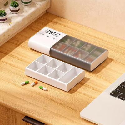 China 5-Alarm Pill Box Organizer With Clock Countdown Timer Light Up Take Medication Alarm Reminder Easy Open PP Plastic Pill Organizer 2 Times A Day Storage Cases Pp Pill Box For Efficient Pill Management for sale