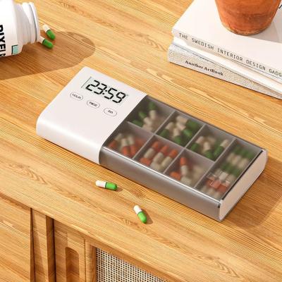 China 5-Alarm Pill Box Organizer With Clock Countdown Timer Light Up Take Medication Alarm Reminder Easy Open PP Plastic Pill Organizer 2 Times A Day Storage Cases Pp Pill Box For Efficient Pill Management for sale