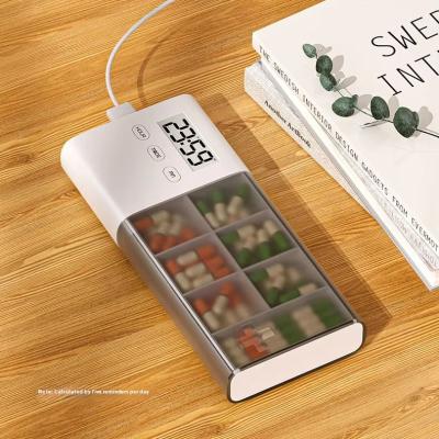 China 5-Alarm Pill Box Organizer With Clock Countdown Timer Light Up Take Medication Alarm Reminder Easy Open PP Plastic Pill Organizer 2 Times A Day Storage Cases Pp Pill Box For Efficient Pill Management for sale
