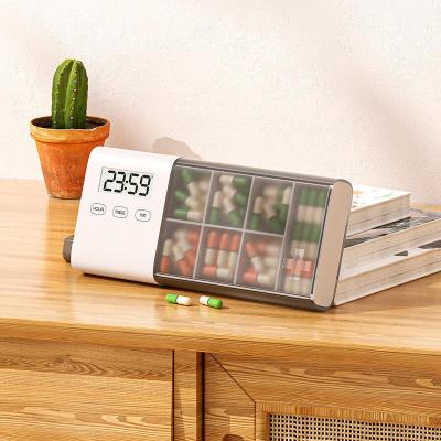 China 5-Alarm Pill Box Organizer With Clock Countdown Timer Light Up Take Medication Alarm Reminder Easy Open PP Plastic Pill Organizer 2 Times A Day Storage Cases Pp Pill Box For Efficient Pill Management for sale