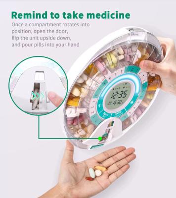 China Automatic Pill Dispenser With 28-Day Electronic Medication Organizer, 6 Dosage Templates, Easy-Read LCD Display, Sound & Light Alerts & Key For Prescriptions, Vitamins, Supplements & More for sale