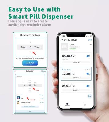 China Automatic Pill Dispenser With 28-Day Electronic Medication Organizer, 6 Dosage Templates, Easy-Read LCD Display, Sound & Light Alerts & Key For Prescriptions, Vitamins, Supplements & More for sale