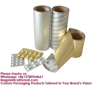 China Blister Foil Alu Alu Foil PVC PVDC Composited Film Aluminum Lids Foil/Film Aluminum Foil Paper Strip Foil Suppository Laminated Foil Tropical Blister Foil Chocolate Foil Food Packaging Foil Film Roll for sale
