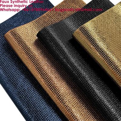 China 0.6mm High Quality Metallic Embossed Faux Synthetic Leather Small Square Design Lizard Artificial Leather For Sofa Furniture Bag for Handbag Belt label sticker, clothes accessories for sale