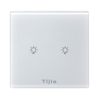 China App Control+Voice Googling Home 220v 2 Way Gray Zigbee De Switch wifi Touch Switch Black Luxury Black for sale