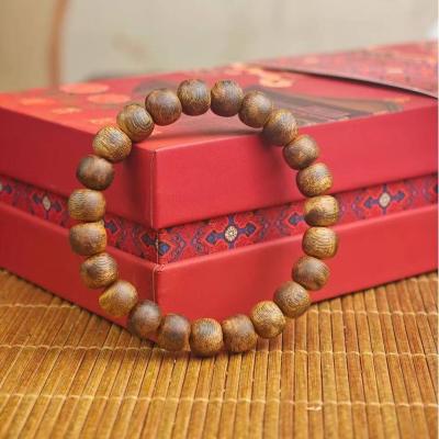 China Hainan agarwood white 0.8 apple beads aged old material ornamental bracelet for sale