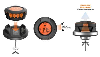 China Termómetro elegante de la comida de Bluetooth con la punta de prueba ambiente en venta