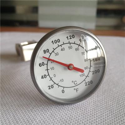 China Large Dial SS Milk Steaming Thermometer , Milk Temperature Thermometer With Pan Clip for sale