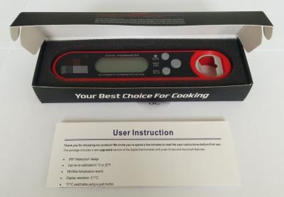 Cina Termometro nero dell'alimento del Bbq di rosso/termometro di Digital colto veloce con la lampadina bianca in vendita