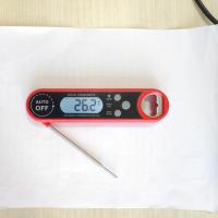 China Red Waterproof Digital Meat Thermometer 304 Stainless Steel Probe -50 to 300°C for sale