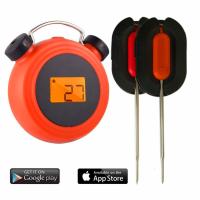 China Smart Wireless BBQ Thermometer Dual Probe Heat Resistant 662°F Bluetooth Meat Thermometer for sale