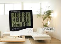 China ABS Digital Thermometer Hygrometer with Probe -50 to 70°C Indoor Outdoor Clock Alarm for sale