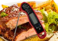 China Electronic Foldable Probe BBQ Meat Thermometer With Meat Temperature Guide for sale
