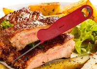 China Electronic Foldable Probe BBQ Meat Thermometer With Meat Temperature Guide for sale