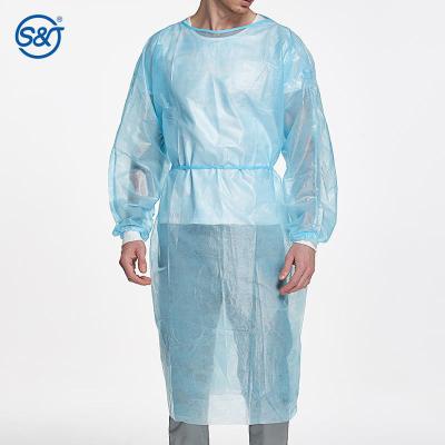 Cina Abiti eliminabili di isolamento dell'en 13795 di SJ pp + pe Front Opening With Elastic Cuff in vendita