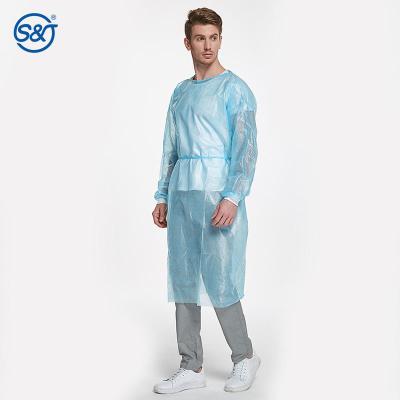 Cina Abiti eliminabili di isolamento dell'en 13795 di SJ pp + pe Front Opening With Elastic Cuff in vendita