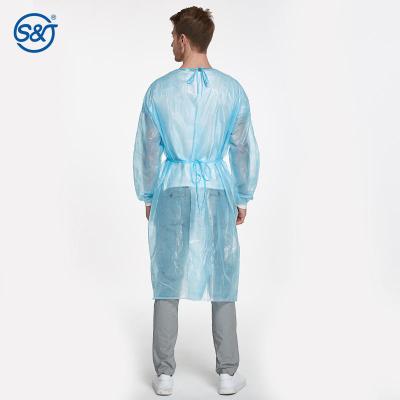 Cina Abiti eliminabili di isolamento dell'en 13795 di SJ pp + pe Front Opening With Elastic Cuff in vendita