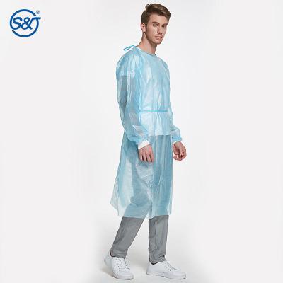 Cina Abiti eliminabili di isolamento dell'en 13795 di SJ pp + pe Front Opening With Elastic Cuff in vendita