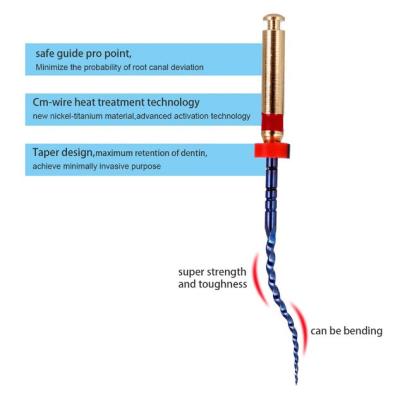 China SJ Dental Engine Use File Niti Super Rotary Heat Activated Endodontic Root Canal Files Te koop