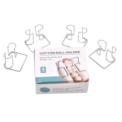 Cina SJ Best Quality Disposable Stainless Steel Dental Cotton Roll Holder Clip 4pcs/box OEM Wholesale in vendita