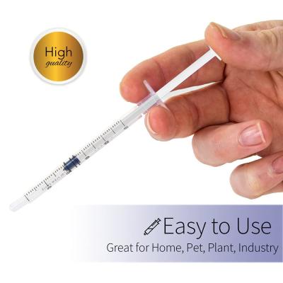 Cina SJ 1ml 1cc Pipette Syringe with Luer Slip Tip No Needle Pipette Pets Oral Refilling Measuring Disposable Syringe in vendita