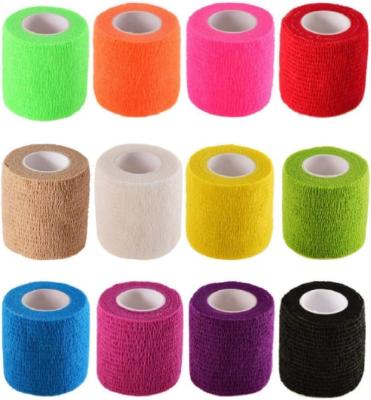 Cina SJ Bulk Wholesale Custom Logo Printing Medical Non Woven Easy Tear Self Adhesive Vet Wrap Crepe Cohesive Elastic Bandage in vendita