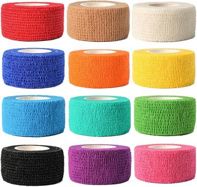 Cina SJ Bulk Wholesale Custom Logo Printing Medical Non Woven Easy Tear Self Adhesive Vet Wrap Crepe Cohesive Elastic Bandage in vendita