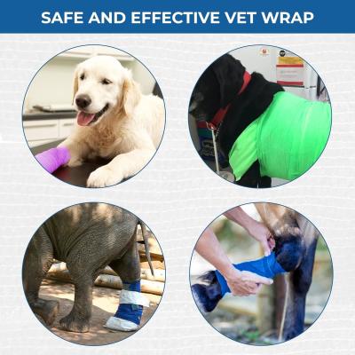 Cina SJ Pet Wrap Self-Adhesive Non-Woven Bandages Emergency Cohesive Gauze for Dogs Cats Horse Birds Farm Animals in vendita