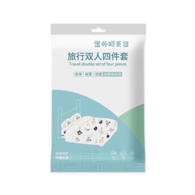 Cina SJ Disposable Hotel Products 3 pcs/set Bed Sheet/Pillow Quilt Cover OEM Wholesale in vendita