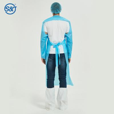 Cina SJ Manufactures Disposable Visiting CPE Gown Waterproof Surgical Single Use Medical Non-woven Aprons in vendita