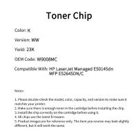China Compatible W9008MC Toner Chip For HP LaserJet Managed E50145dn for sale