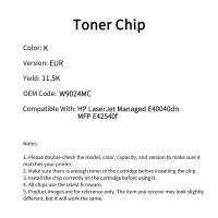 China Compatible W9024MC Toner Chip For HP LaserJet Managed E40040dn for sale
