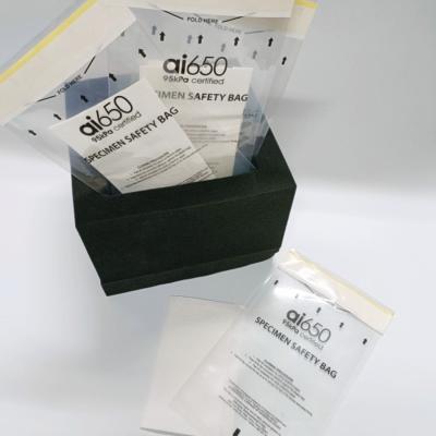 China Clear Ai650 Safe 95Kpa Specimen Bags For Four Tubes for sale