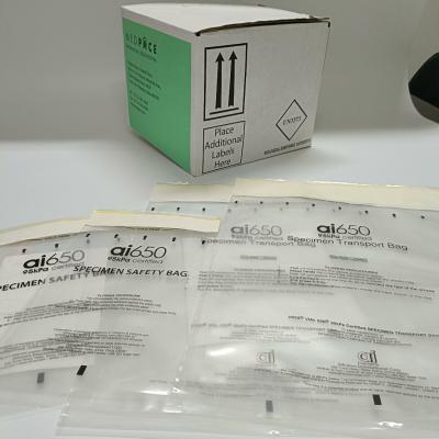 China LDPE 95kpa Specimen Bags 5.9x9.5 Inch With Biohazard Logo Ziplock Closure for sale