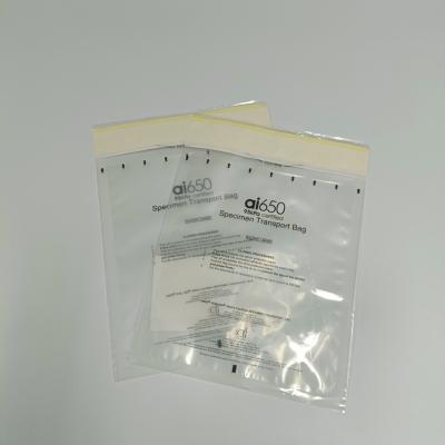 China Biohazard Specimen Transport Ziplock 95kPa Bags Disposable LDPE Customized for sale