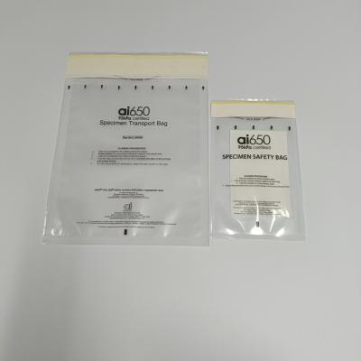 China Hospital Transparent Biohazard Specimen Bag With Pouch for sale