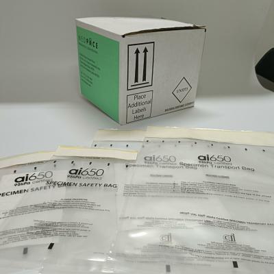 Sacchetti per campioni di rischio biologico a chiusura lampo monouso medici in LDPE per laboratorio