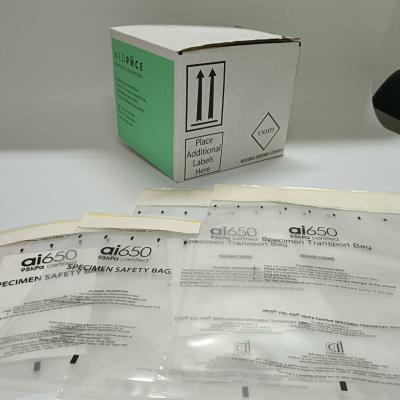 China LDPE Biohazard Specimen Bag Lab Biohazard Specimen Bags For Sample Transport for sale