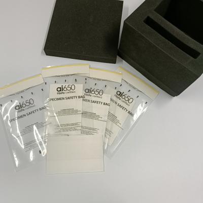 China Black Warning Label Biohazard Specimen Bag With Top Seal Zip for sale