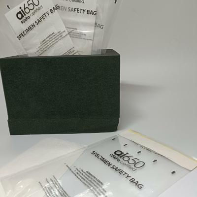 China 2 Walls Medical Specimen Biohazard Bags With Back Pouch for sale