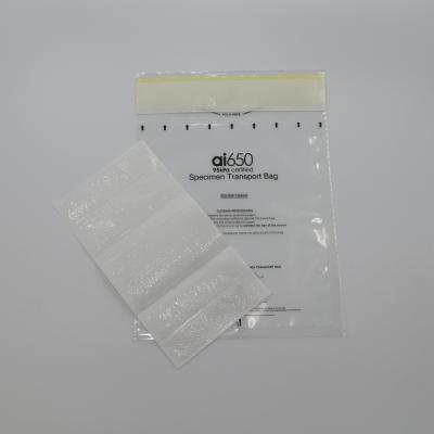 China Customized Three Layer Biological Specimen Transport Bag PE Ziplock for sale