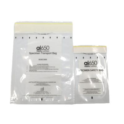 China Laboratory Customized Printing Biohazard Plastic Bag With Zip Lock for sale