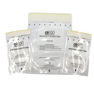 Cina 95 KPA Customized Biohazard Specimen Self Adhesive Bag Disposable For Laboratory in vendita